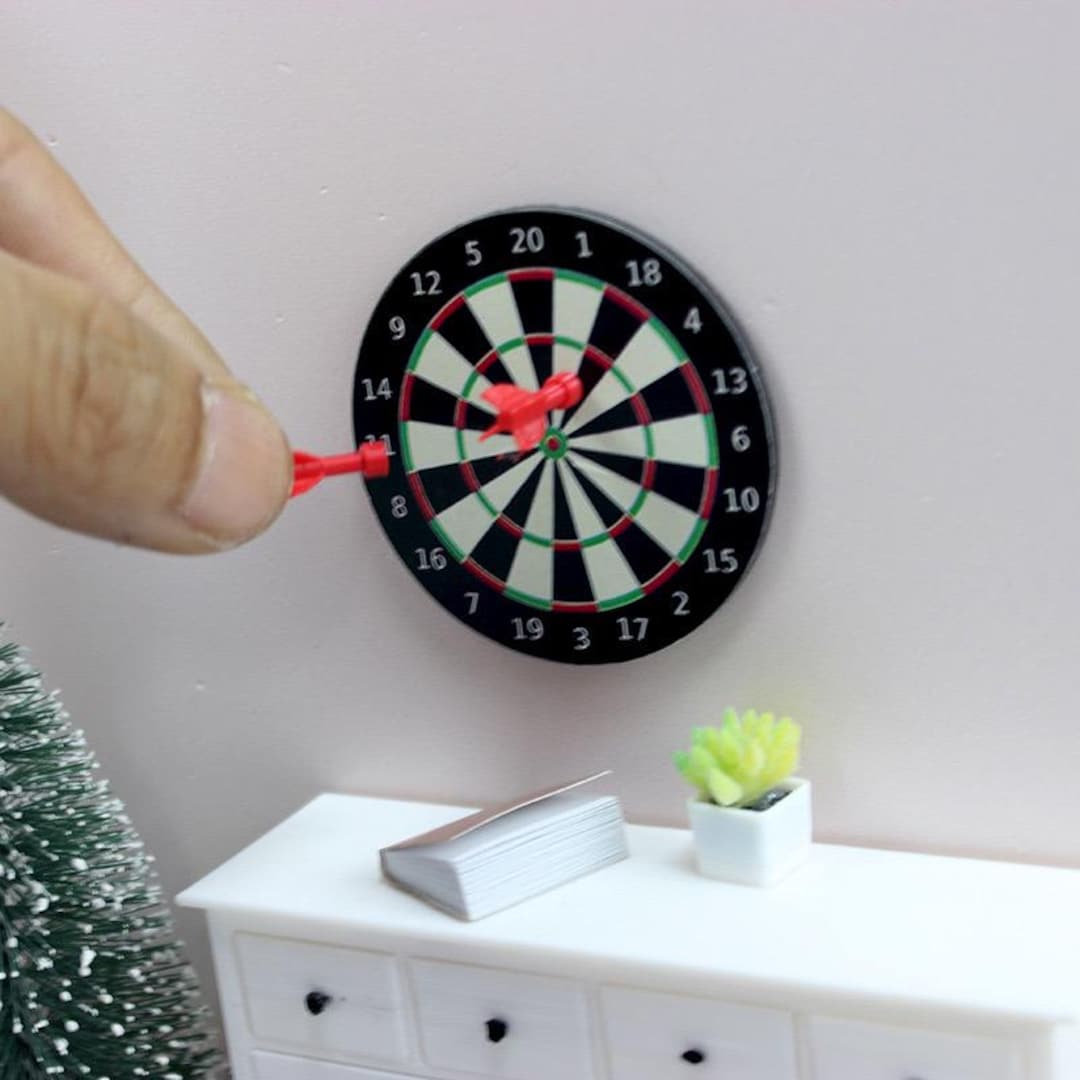 Miniature Magnetic Dart Board 3D Printed Super Cute Realistic Mini ...