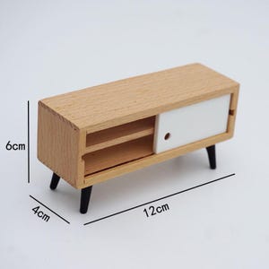 Real Wood Mini TV Stand for Dollhouse Modern Style Mini Television ...