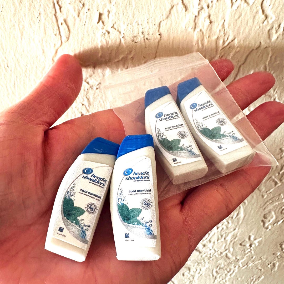 2pcs Super Cute Mini Fake Shampoo Bottles Realistic Miniature Mini Head ...