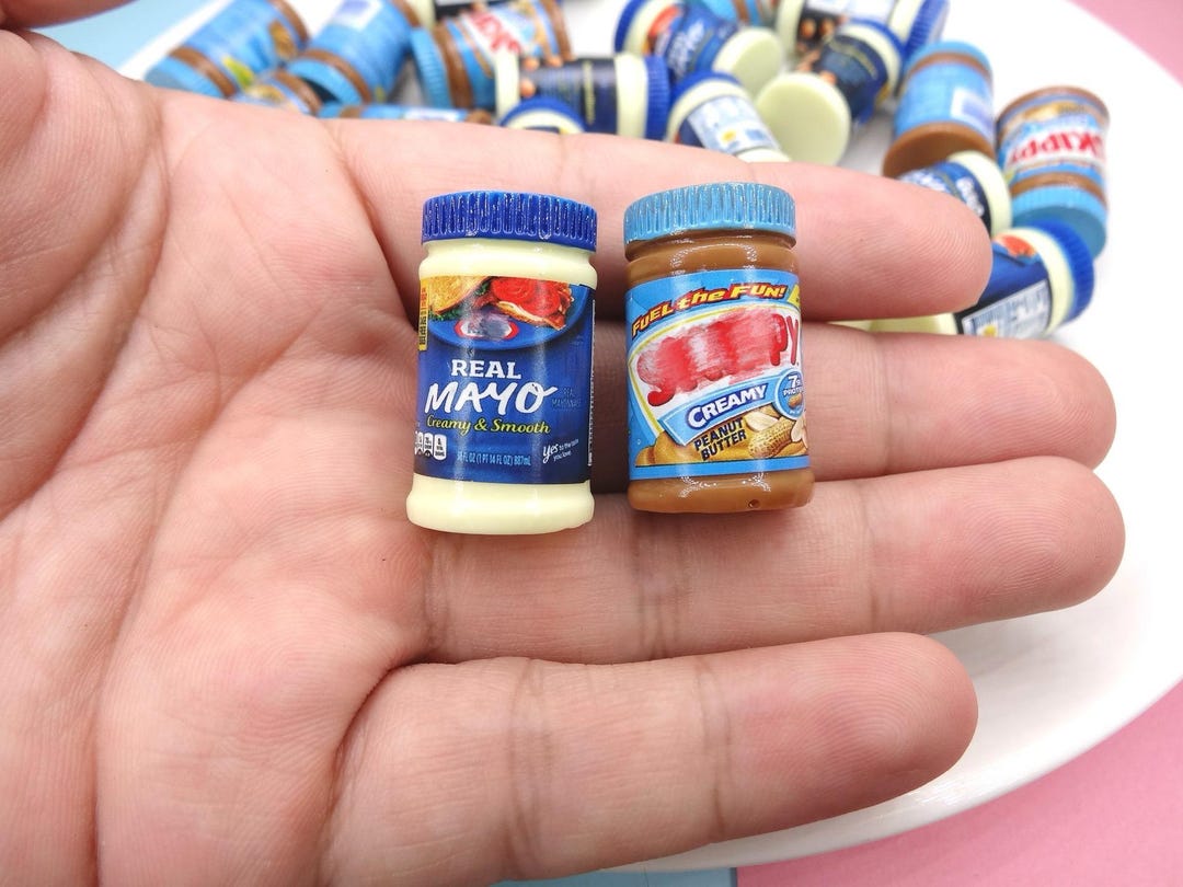 Mini Peanut Butter Mayo Mini Mayonnaise Fake Condiment Mini Jar Food ...
