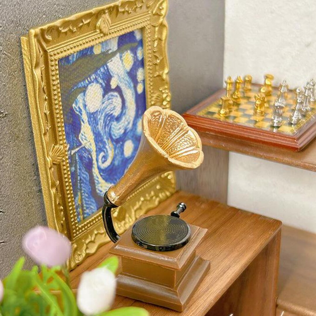 Cute Realistic Miniature Vinyl Record Player Vintage Retro Phonograph ...