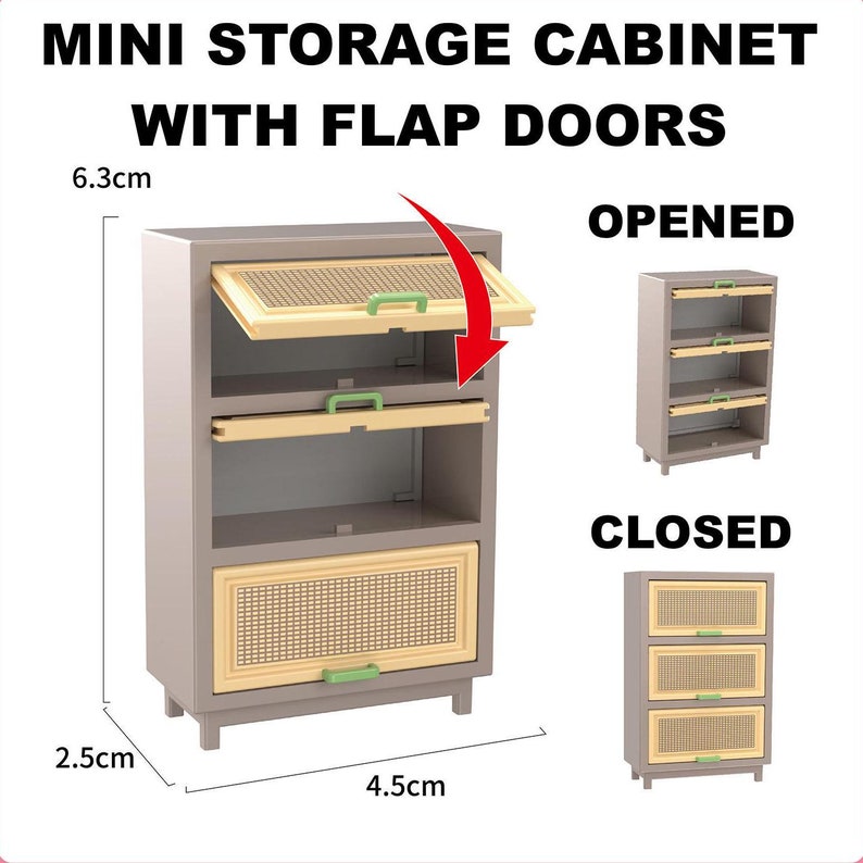 Super Cute Realistic Mini Storage Cabinet Mini Shoe Storage Mini Food ...