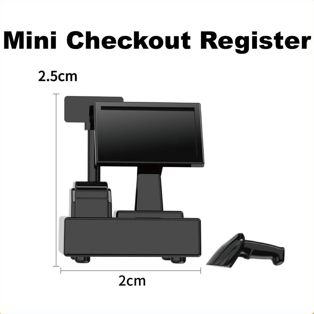 Mini Dollar Store Super Cute Realistic Mini Checkout Register Machine for Mini Stores Mini Shops ...