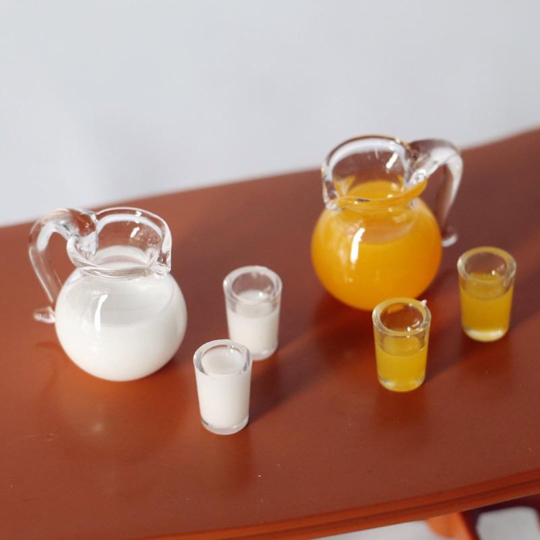 3pcs Miniature Pitcher Set Miniature Juice Drink Set Miniature Milk ...
