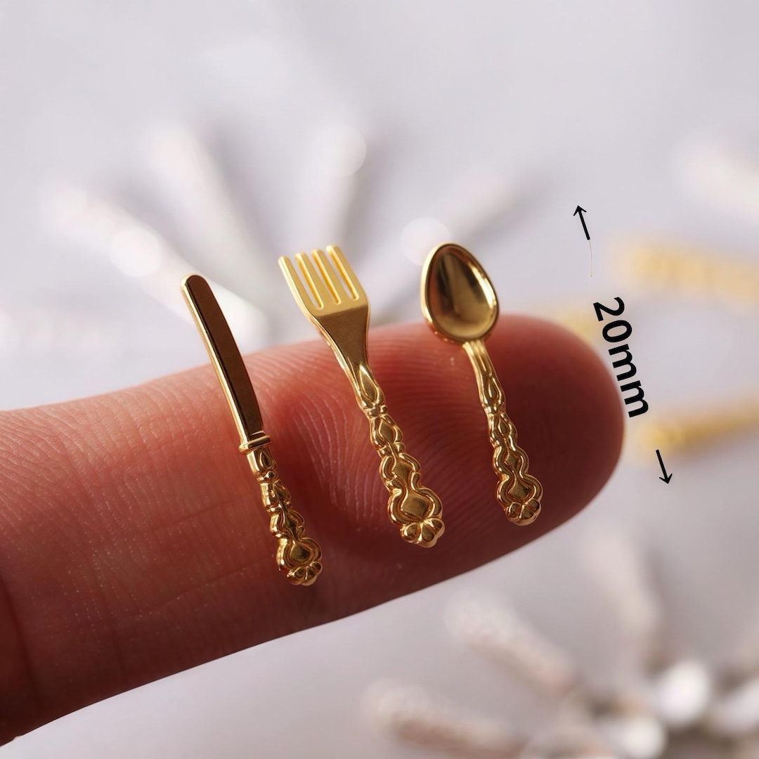 Set of 3 Miniature Utensil Set Miniature Spoons Miniature Forks ...