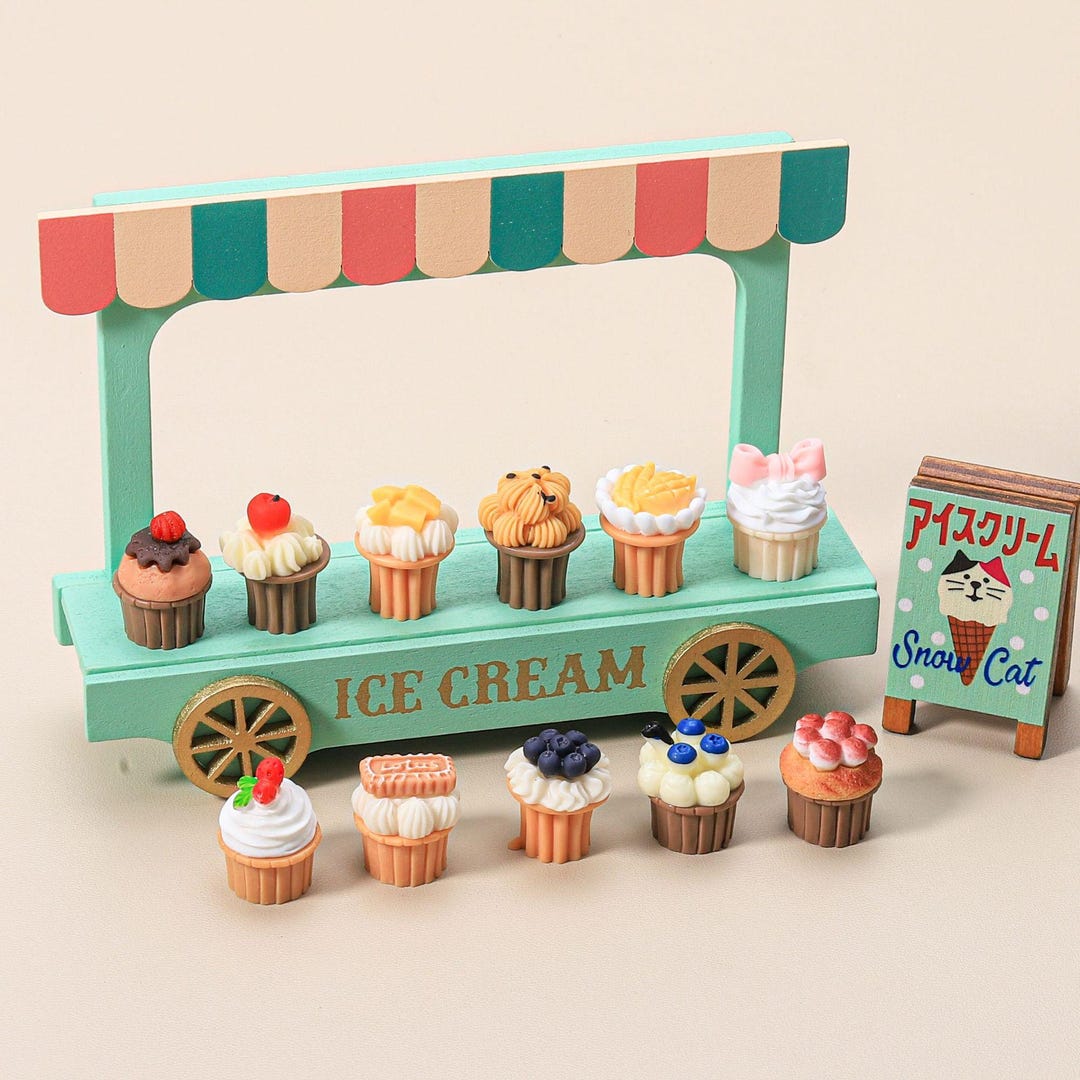 4pcs Super Cute Mini Cupcakes Mini Dessert Set Mini Pastries for Mini ...