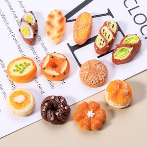2pcs Cute Mini Bakery Set Mini Pastries Mini Pretzels Mini Bread for ...