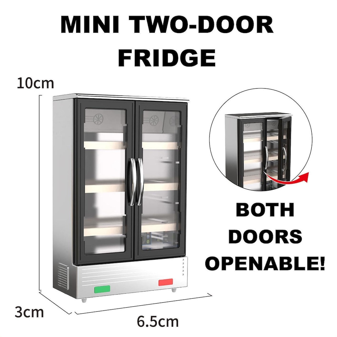 Realistic Mini Two Door Refrigerator Miniature Fridge for Miniature ...