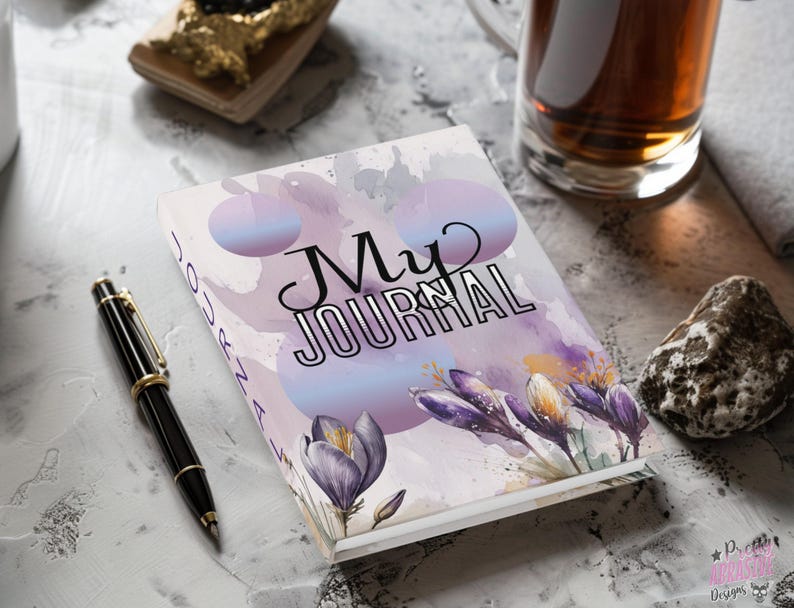 Journal Unique Purple Floral, Diary Gift for Her, Matte Hard-cover 7x5 ...