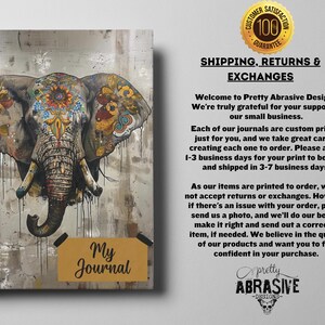 Journal Elephant Artwork Diary, Colorful Elephant 7x5 Journal, Diary ...