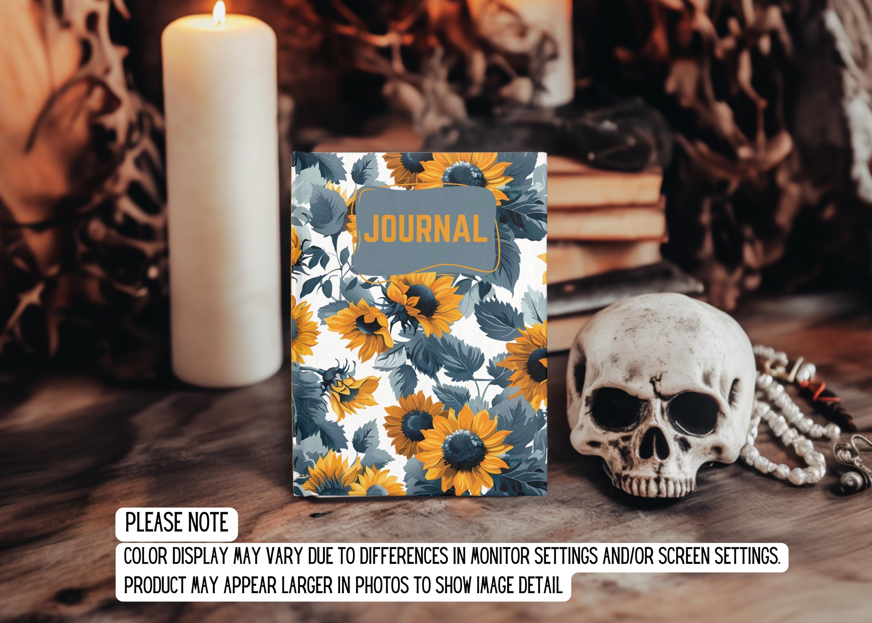 Sunflower Journal Compact-sized 7x5, Unique Aesthetic Diary Notepad ...