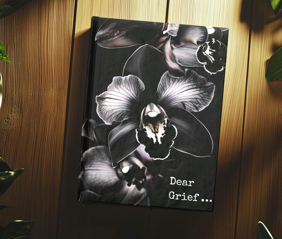 Grief Journal Compact-sized 7x5, Black Orchid Diary Daily Use ...