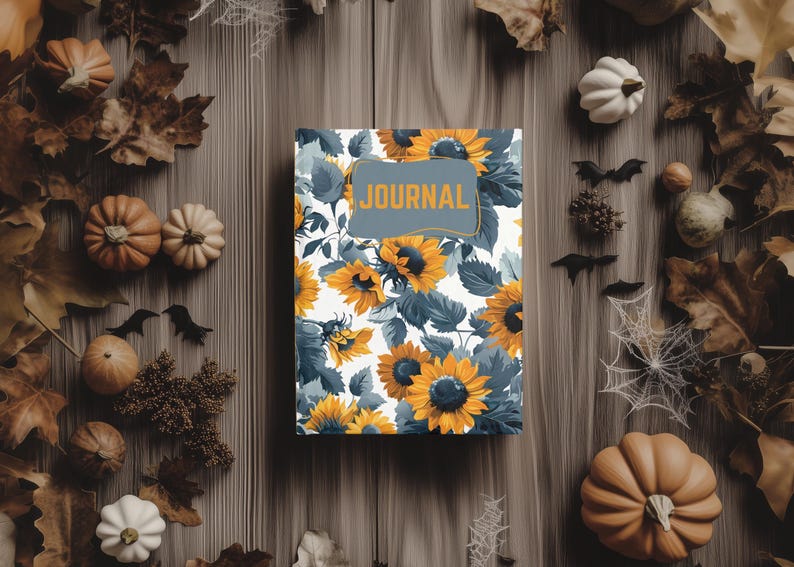 Sunflower Journal Compact-sized 7x5, Unique Aesthetic Diary Notepad ...