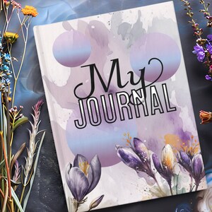 Journal Unique Purple Floral, Diary Gift for Her, Matte Hard-cover 7x5 ...