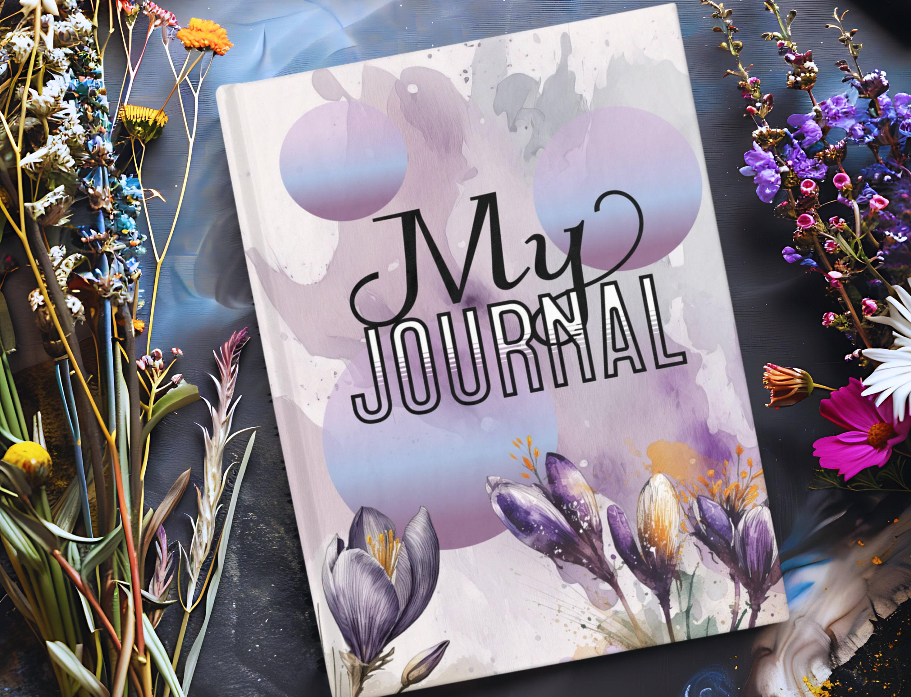 Journal Unique Purple Floral, Diary Gift for Her, Matte Hard-cover 7x5 ...