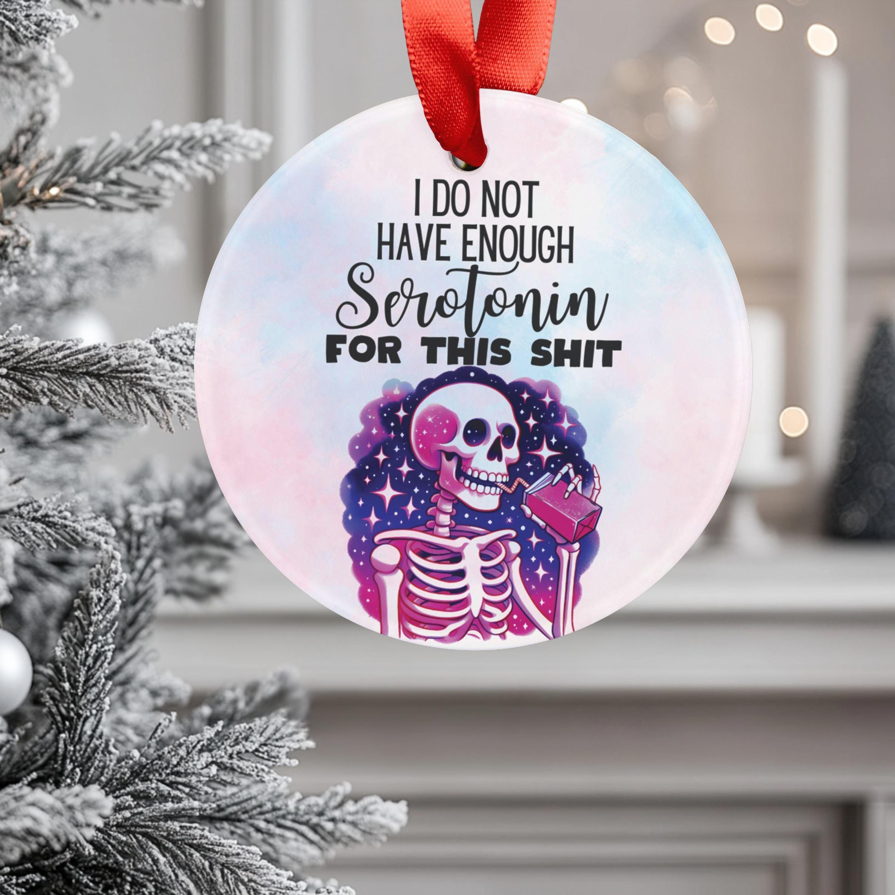 Sarcastic Skeleton Acrylic Christmas Tree Ornament, Not Enough ...
