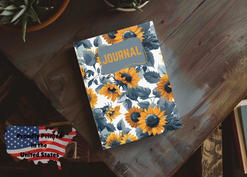 Sunflower Journal Compact-sized 7x5, Unique Aesthetic Diary Notepad ...