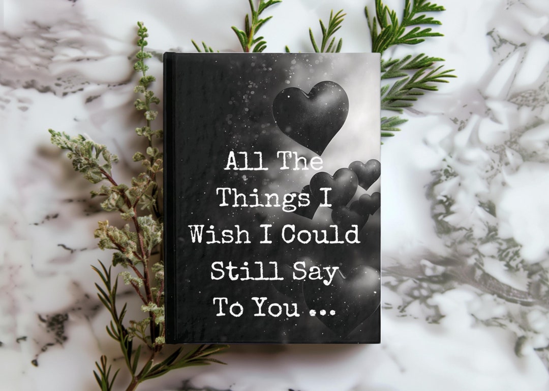 Black Heart Grief Journal Compact-sized 7x5, Unique Aesthetic Memorial ...