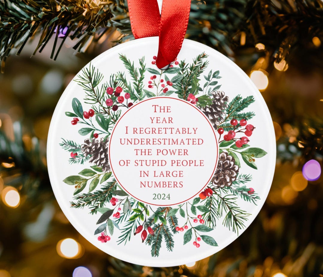 Festive Post-election Acrylic Christmas Tree Keepsake, 2024 Year in ...