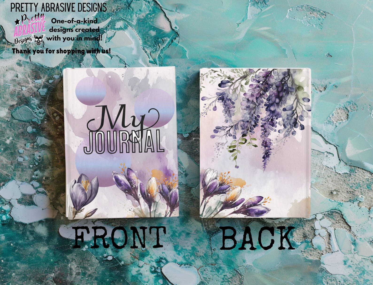 Journal Unique Purple Floral, Diary Gift for Her, Matte Hard-cover 7x5 ...