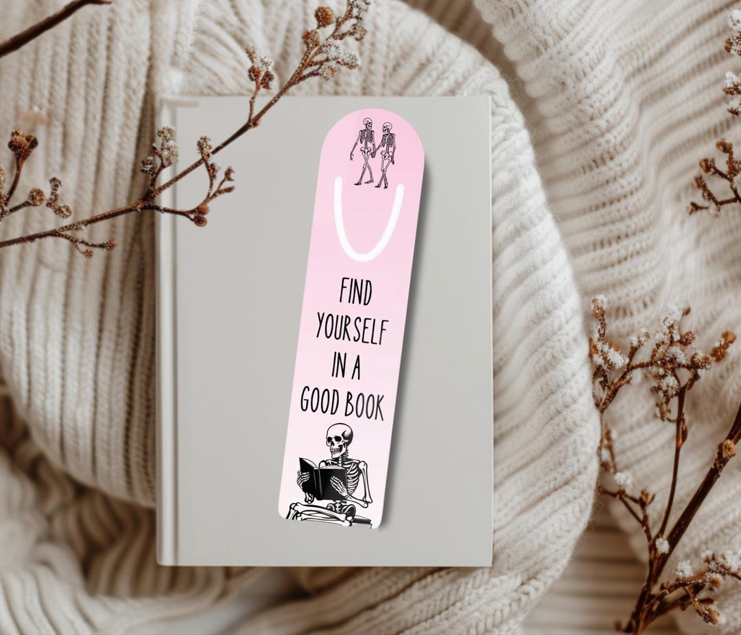 Skeleton Reading Aluminum Bookmark, Funny Skeleton Bookmark, Reading ...