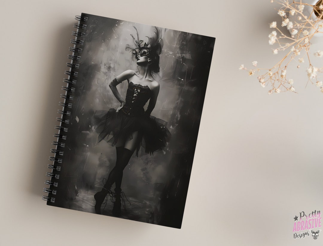 Gothic Steampunk Ballerina Notebook, Unique Beautiful Dark Aesthetic ...