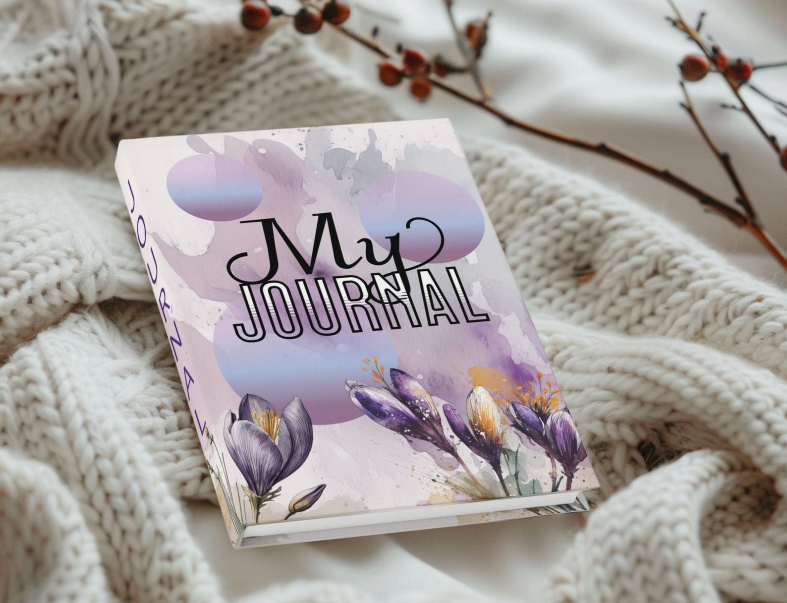 Journal Unique Purple Floral, Diary Gift for Her, Matte Hard-cover 7x5 ...