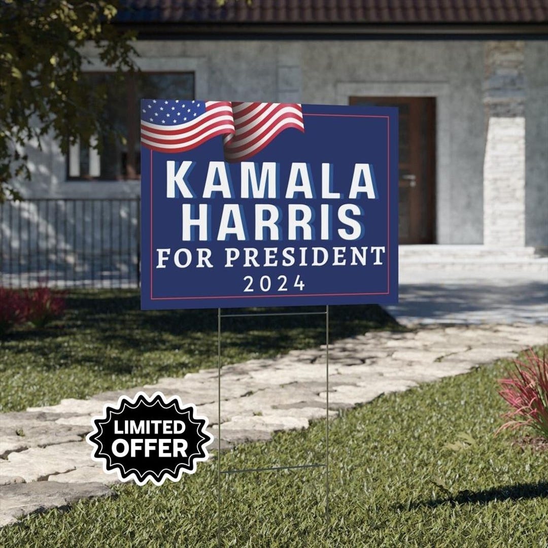 Kamala Harris for Presidential 2024 Election Yard Sign 18x24 ...