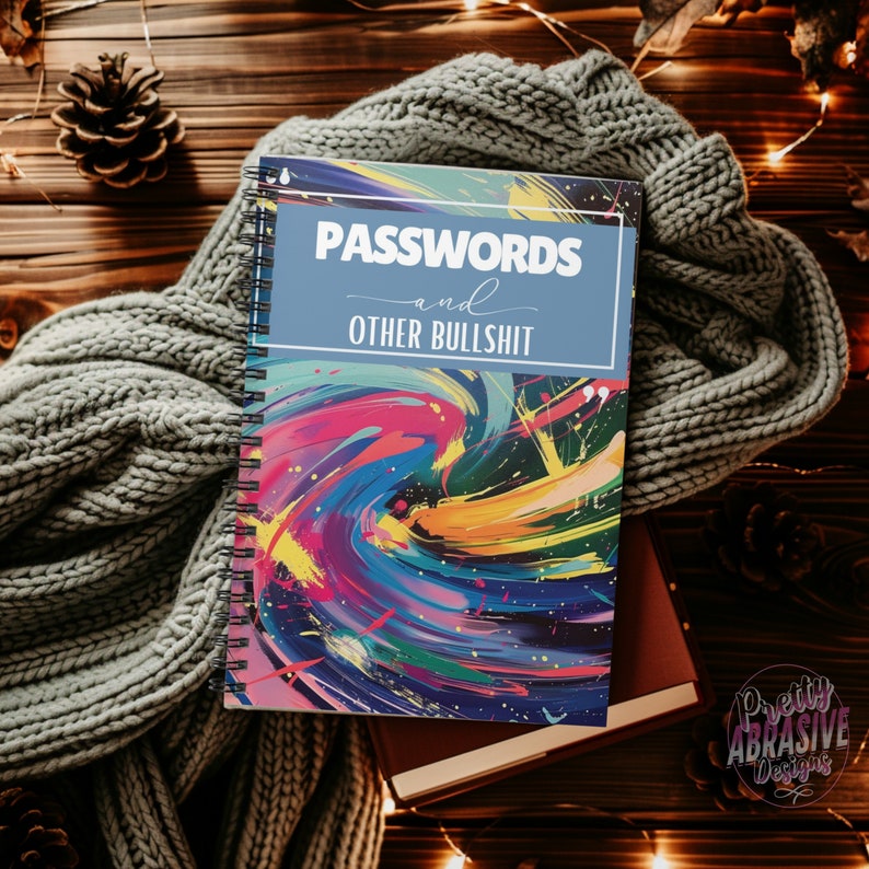 Password Spiral 6x8 Notebook, Passcode Diary Humor Notebook, Colorful ...