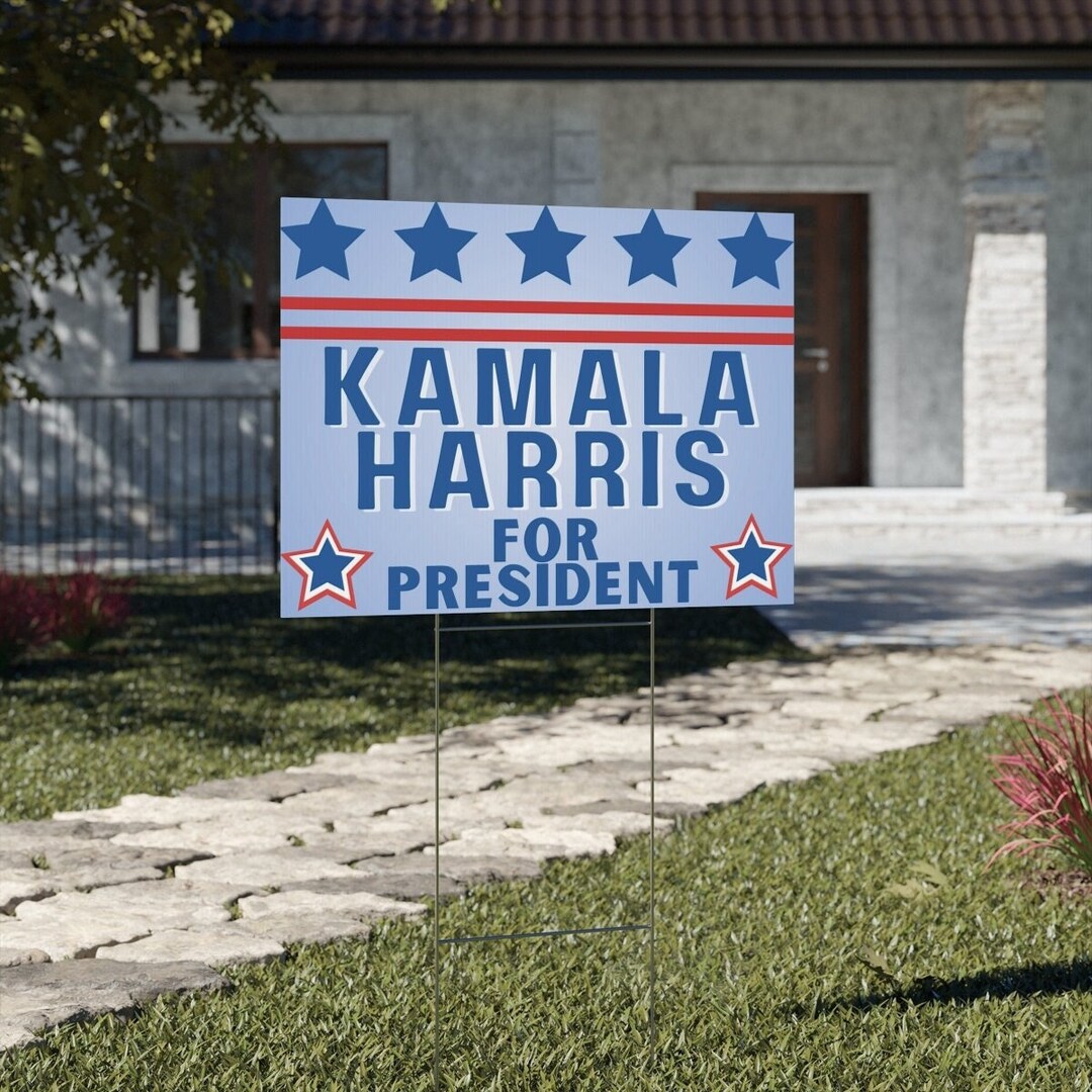 Kamala Harris for US President Yard Sign, 2024 Presidential Campaign ...