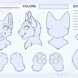 Cat Fursuit Reference Sheet Base, Furry Partial read Description - Etsy ...
