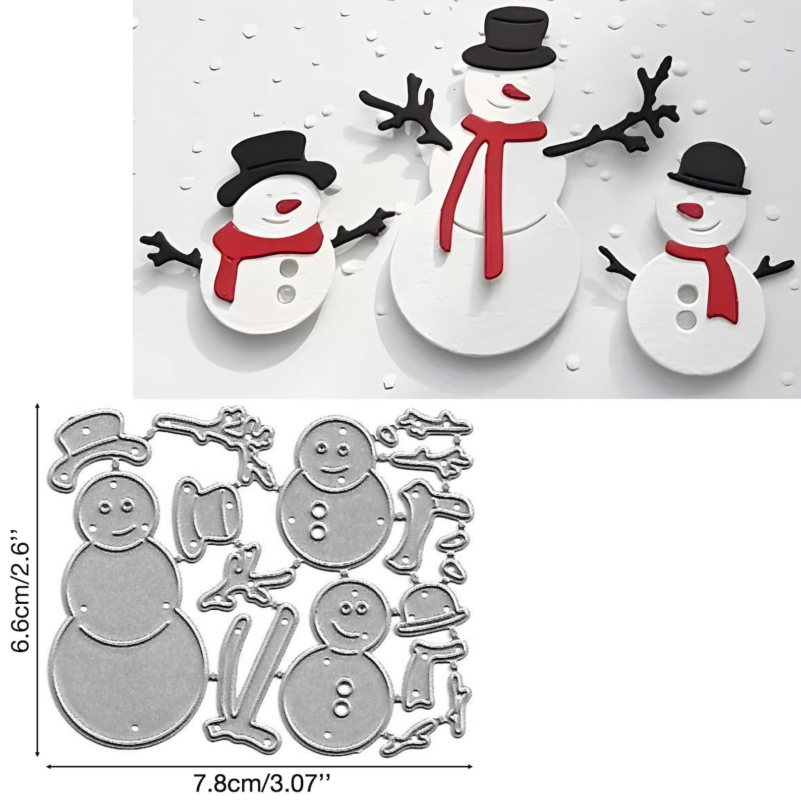 Snowman Metal Cutting Dies Christmas Gnome Die Cuts for Card Making DIY ...