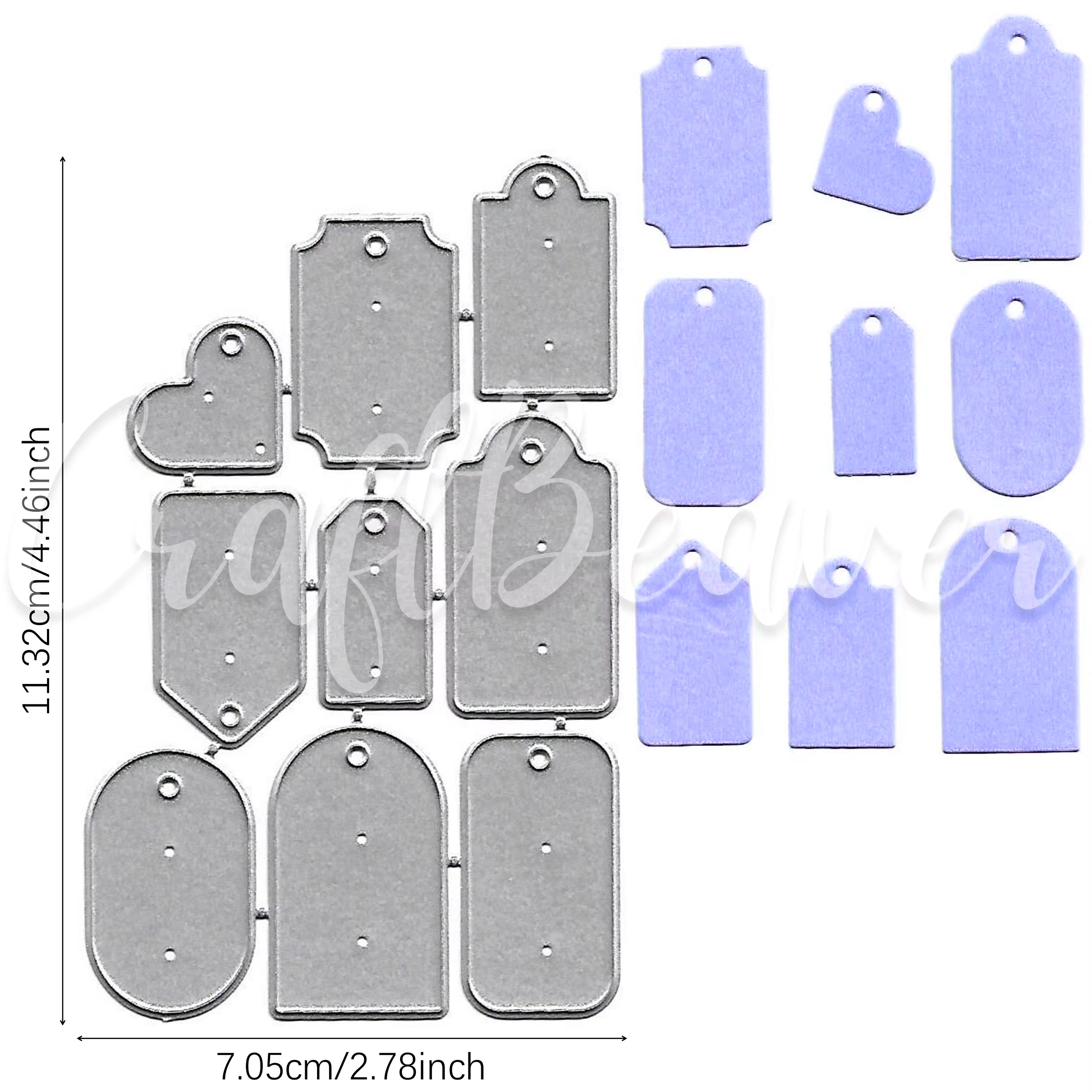 9pcs Gift Tag Label Metal Cutting Dies With Holes Frame Die-cut Set ...