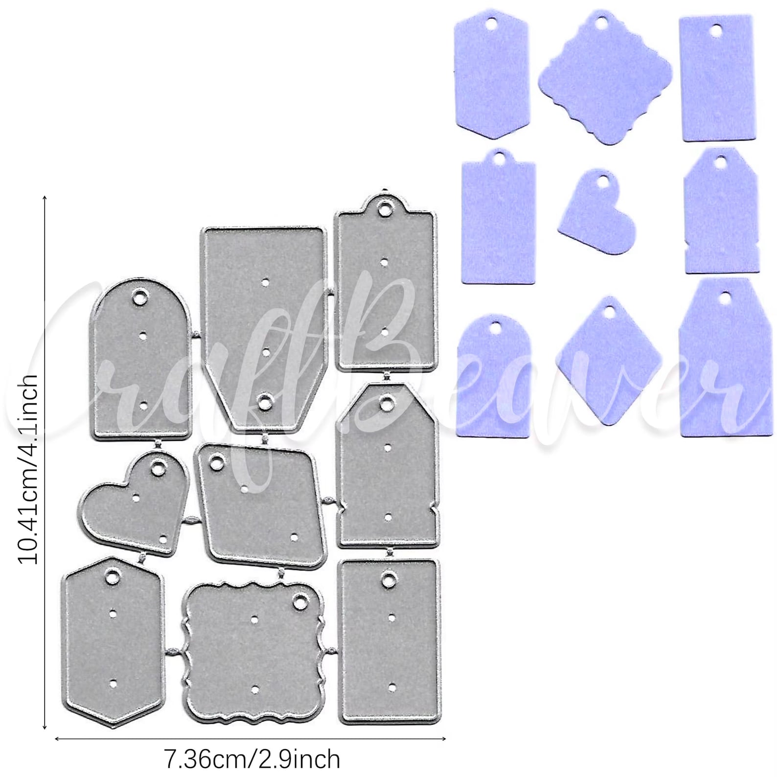 9pcs Gift Tag Label Metal Cutting Dies With Holes Frame Die-cut Set ...