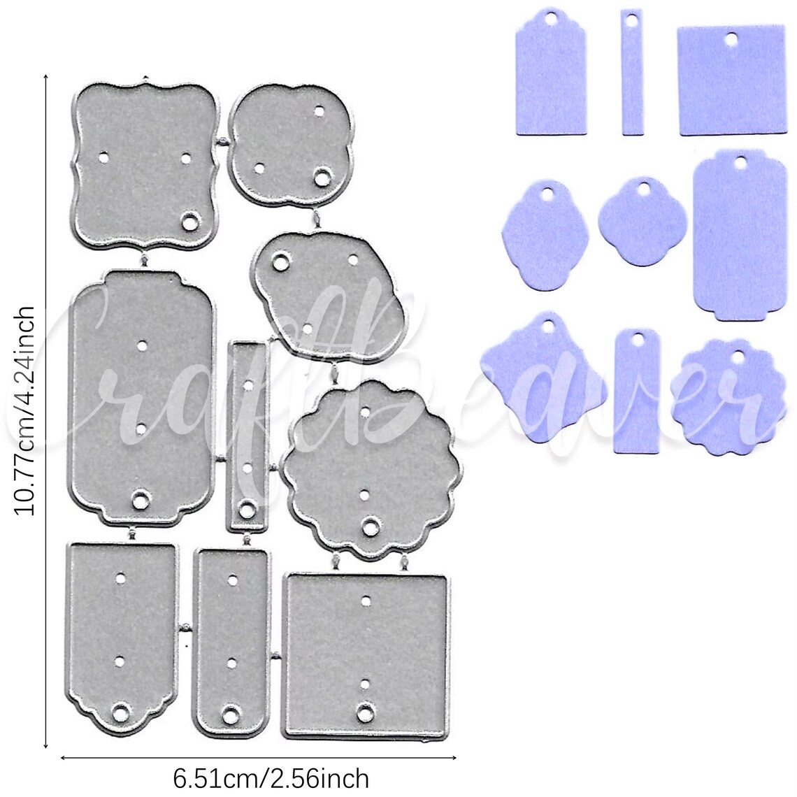 9pcs Gift Tag Label Metal Cutting Dies With Holes Frame Die-cut Set ...
