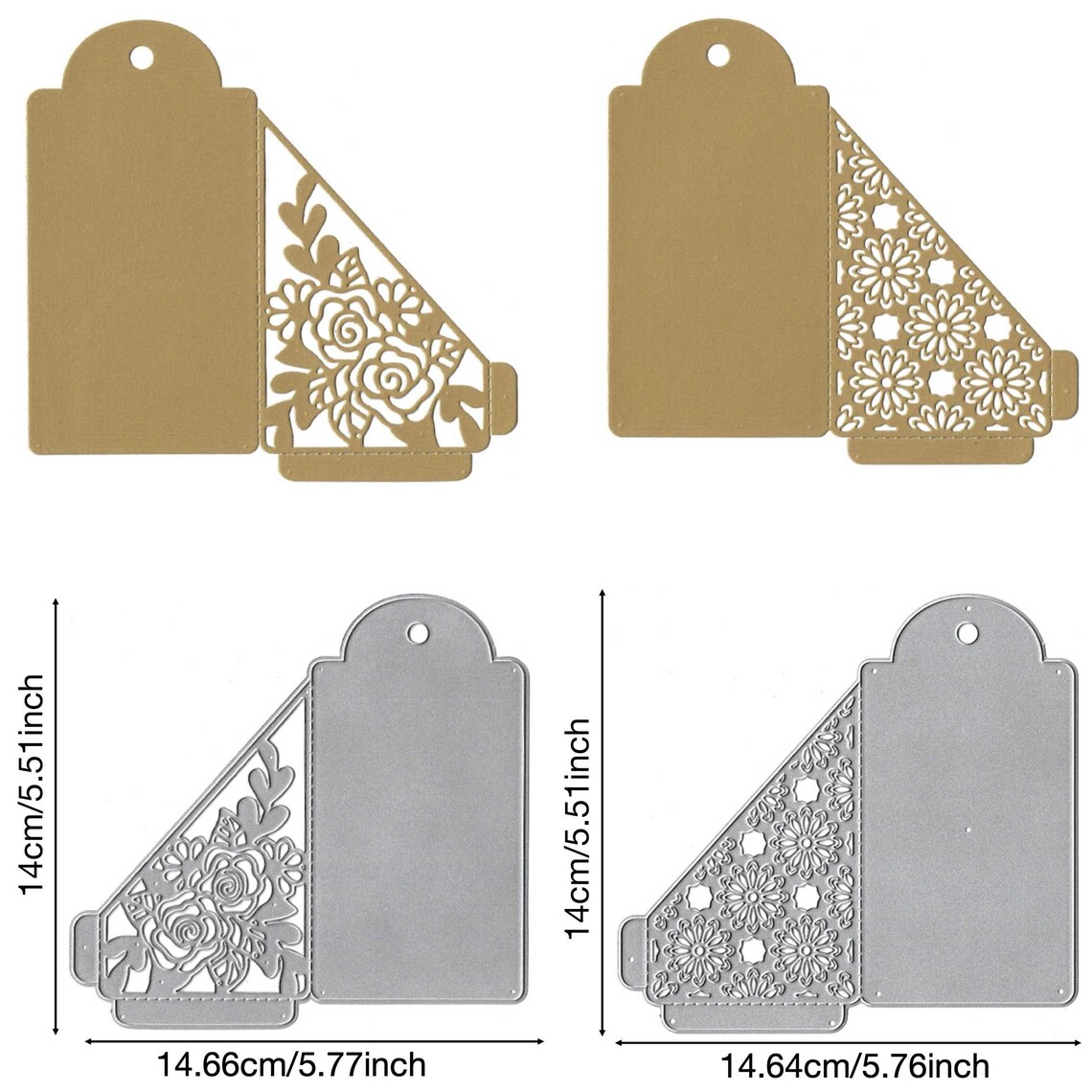 Openwork Envelope Gift Tag Metal Cutting Die Flower Rose Wreath of ...