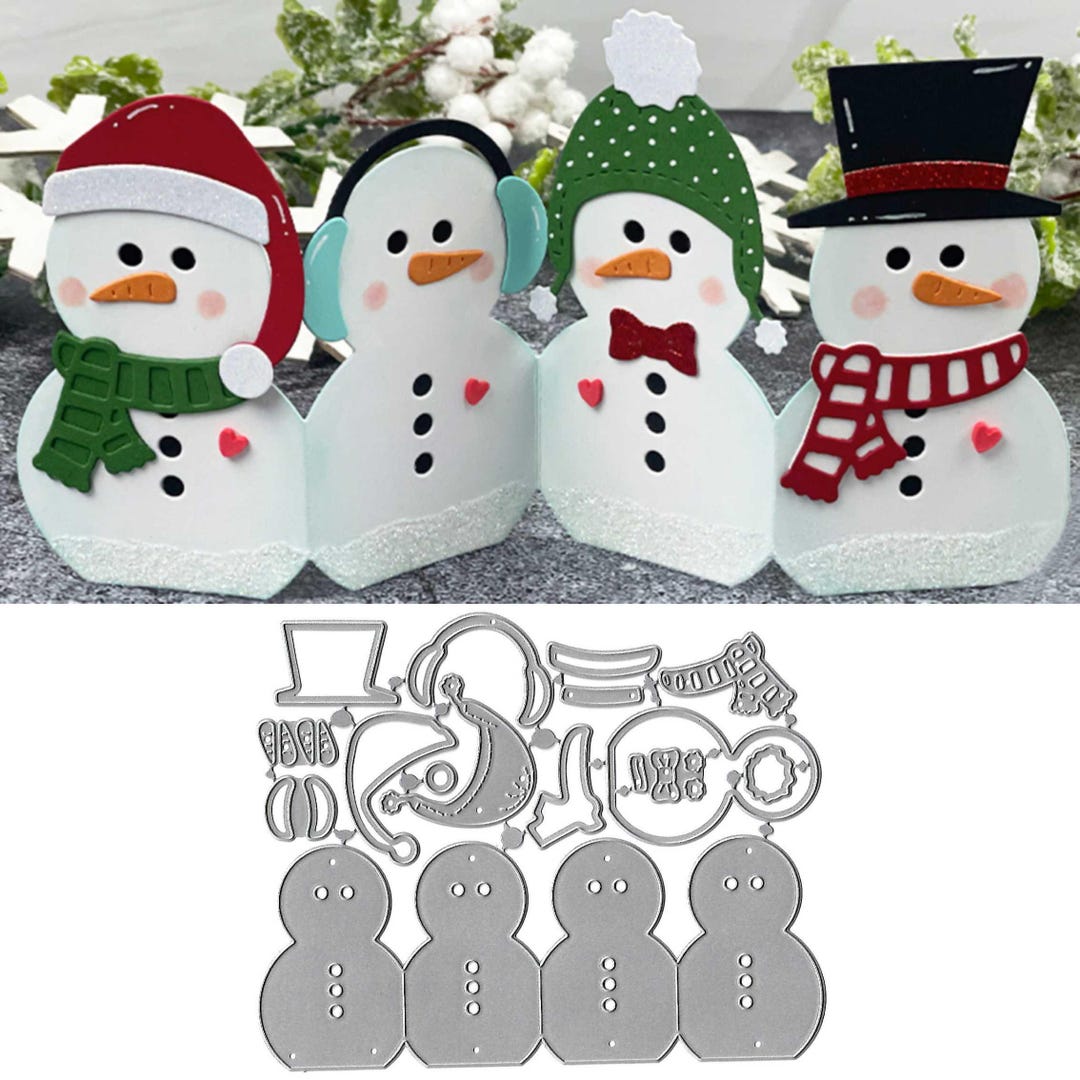 Snowman Metal Cutting Dies Christmas Gnome Die Cuts for Card Making DIY ...