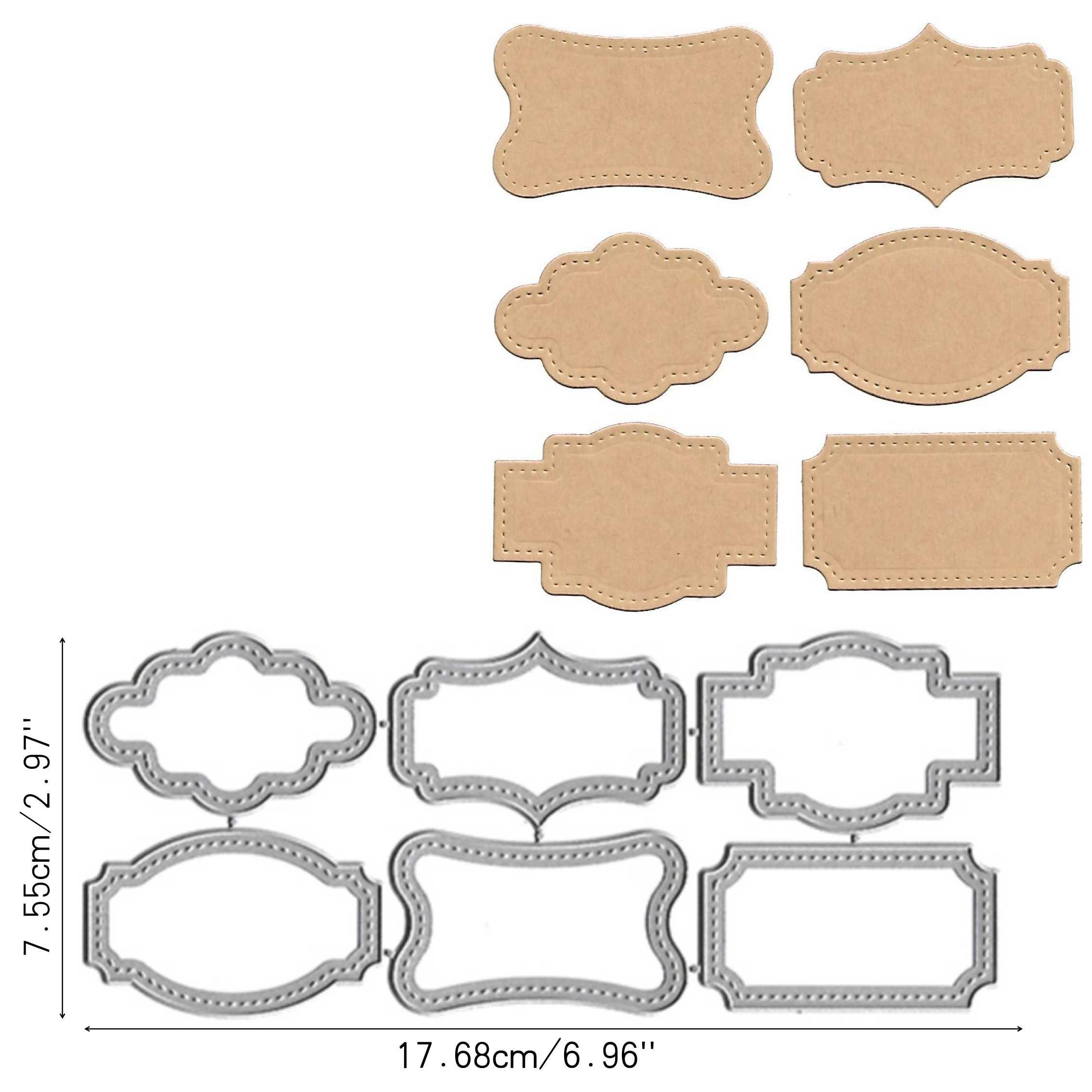 6pcs Label Frame Metal Cutting Die Set Stamps Die-cuts Embossing ...