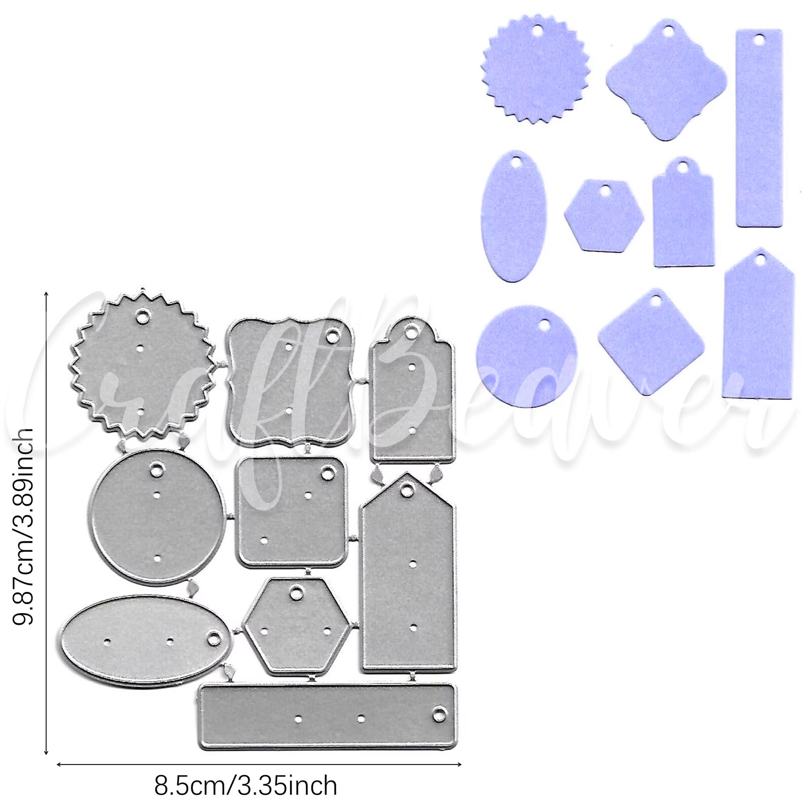 9pcs Gift Tag Label Metal Cutting Dies With Holes Frame Die-cut Set ...