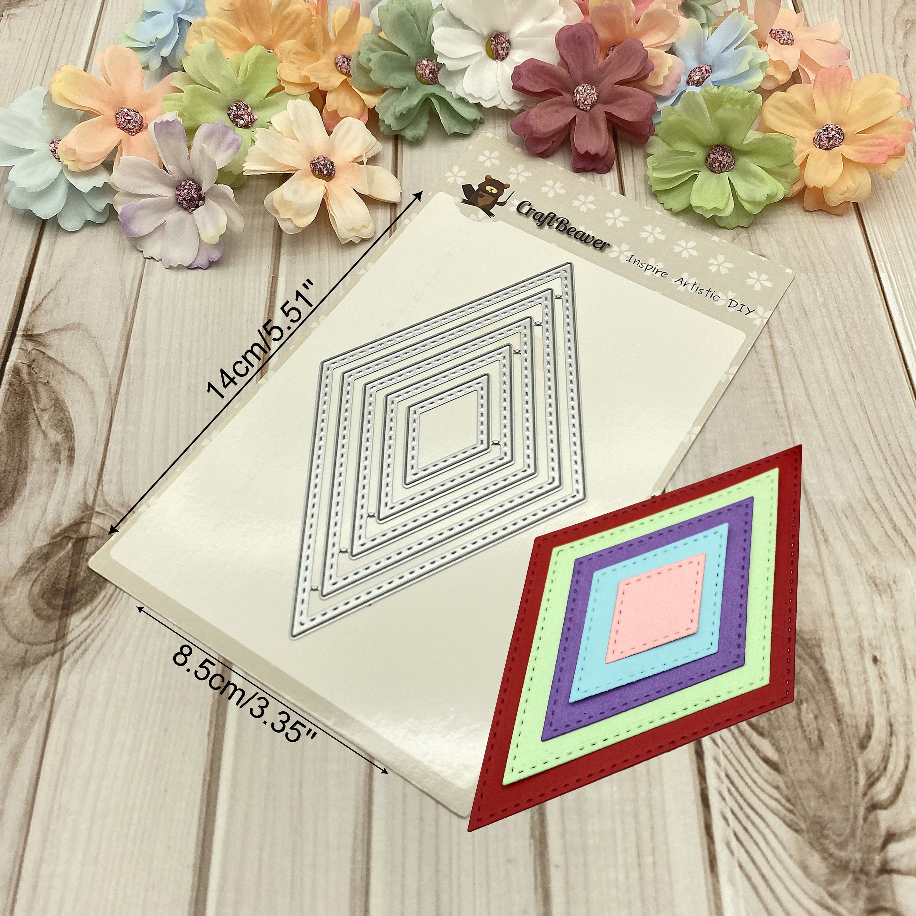Multi-layered Geometirc Pattern Frame Metal Cutting Die Circle Rhombus ...
