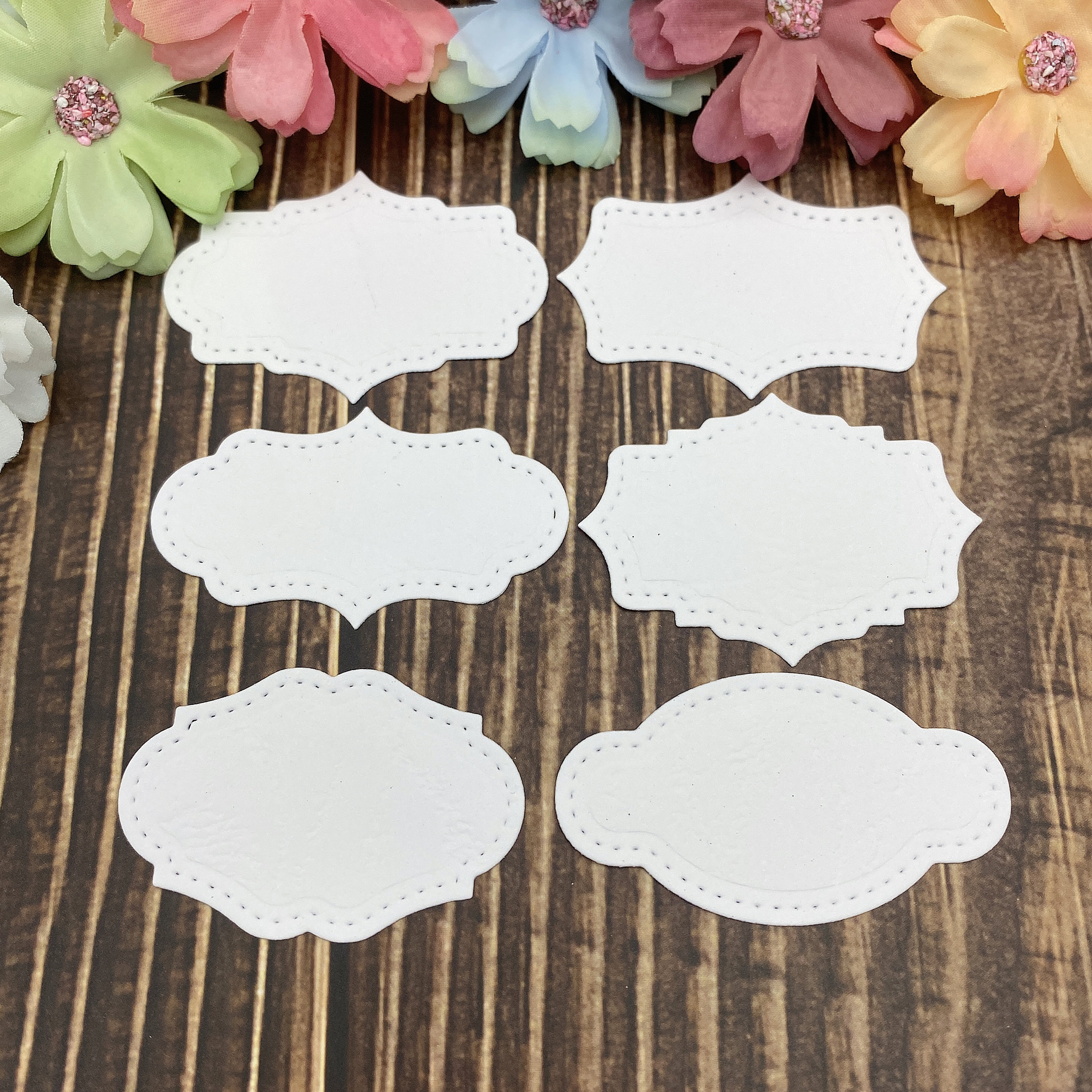 6pcs Label Frame Metal Cutting Die Set Stamps Die-cuts Embossing ...