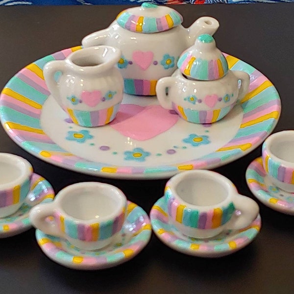 Hand Painted Tea Set - Etsy