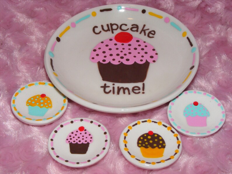 Colorful Cupcake Hand Painted Miniature Tea Set - Etsy