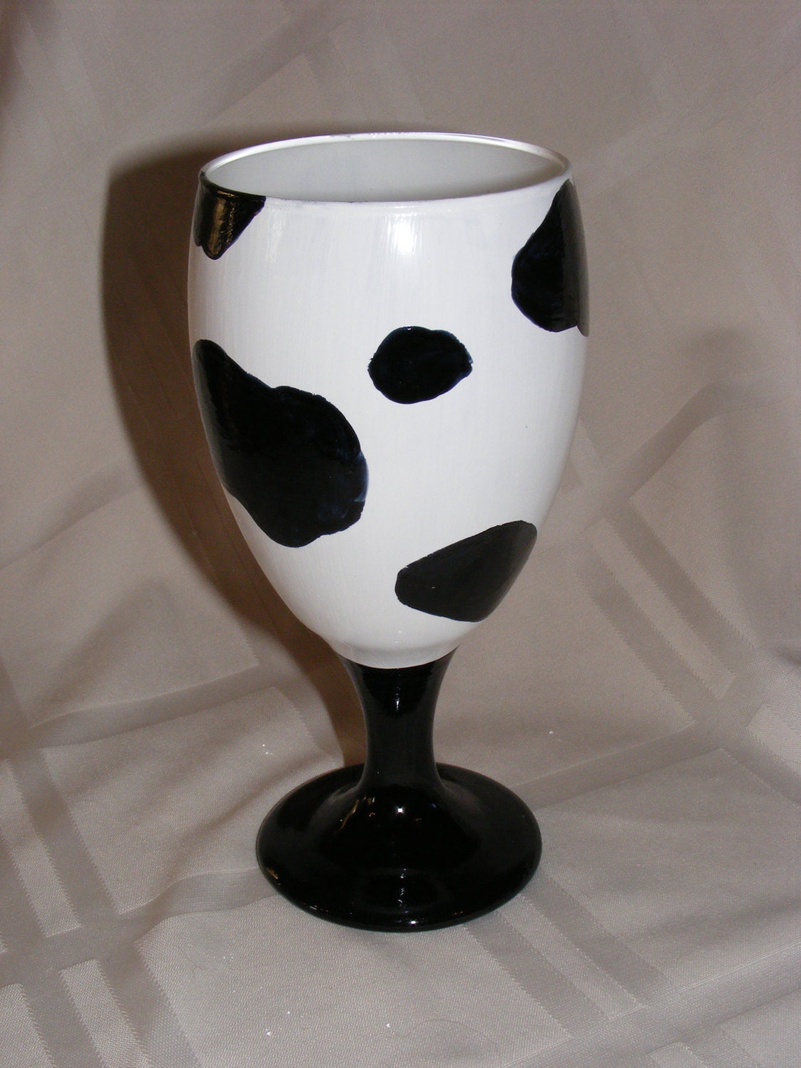 Hand Painted Glass 'cow' Goblet - Etsy