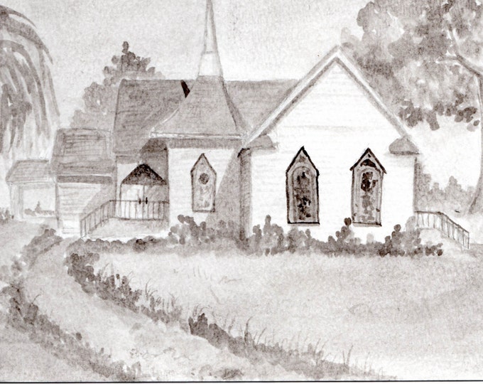 Church--original India Ink Drawing - Etsy