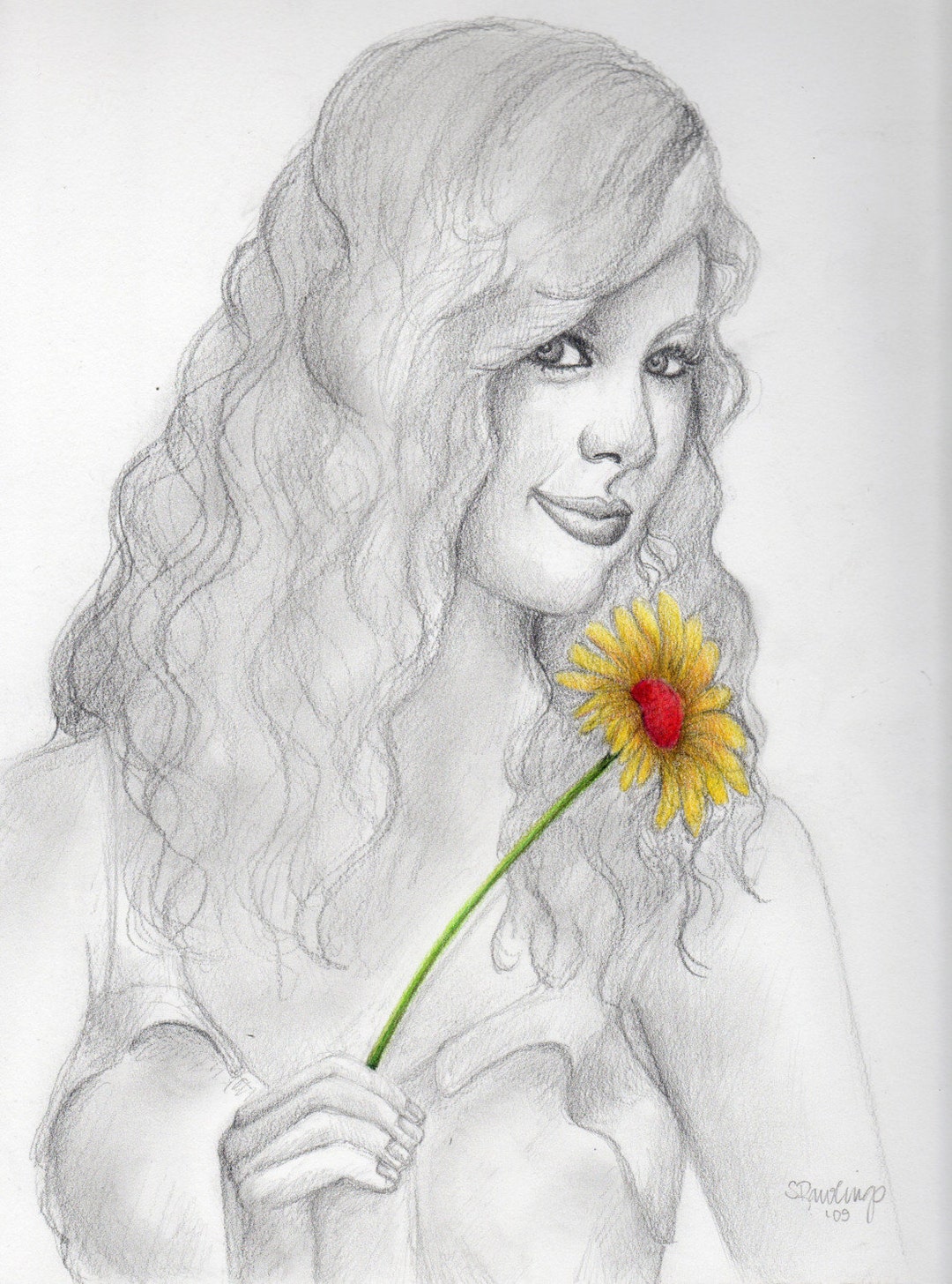 Taylor Original Pencil and Colored Pencil Drawing - Etsy