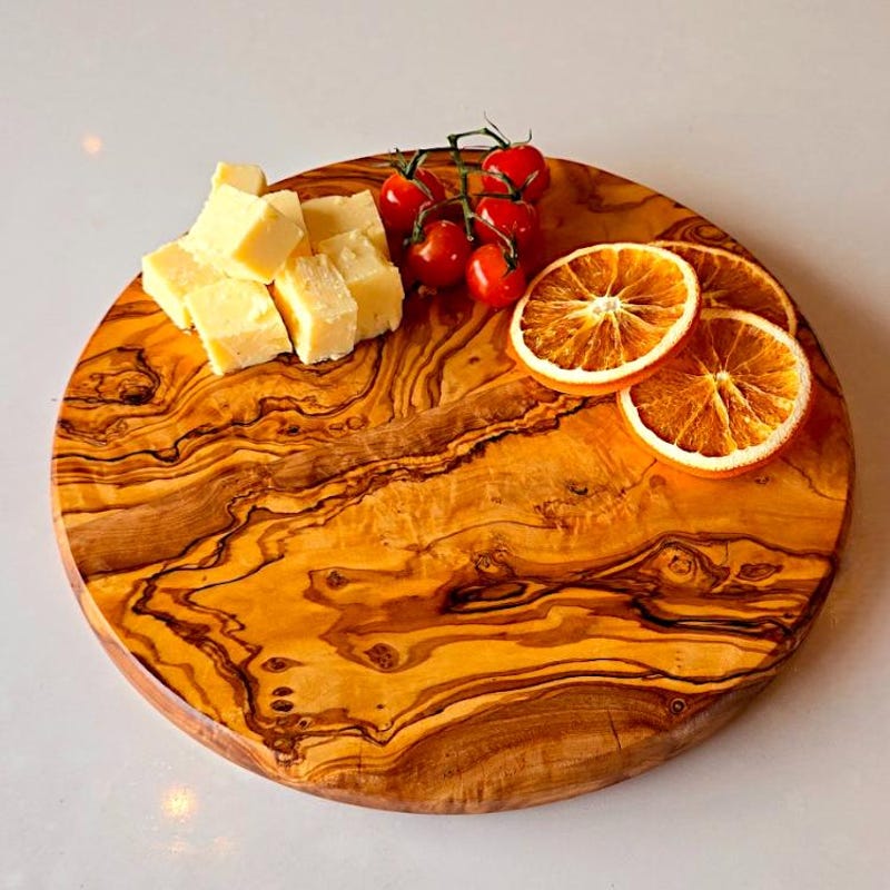 Olive Wood Tray Round - Etsy