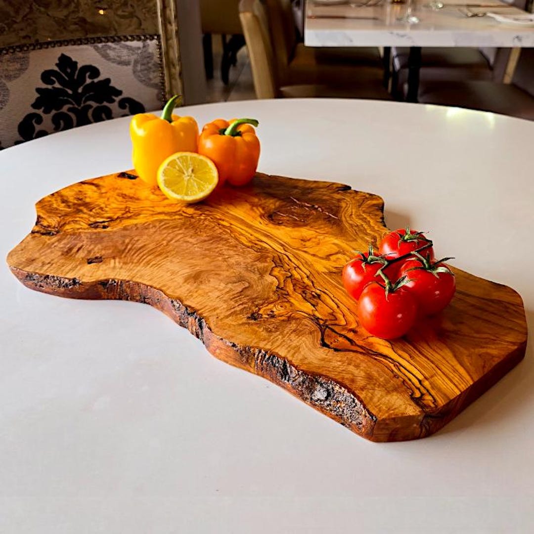 Rustic Olive Wood Charcuterie Board: Raw Edge Serving Platter - Etsy
