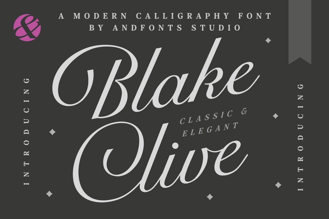 Blake Clive Font, Calligraphy - Etsy