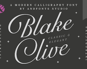 Blake Clive Font, Calligraphy - Etsy